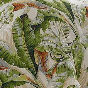 Tommy Bahama - King Duvet Cover Set, Cotton Sateen Bedding with Matching Shams & Button Closure, All Season Home Decor (Palmiers Green, King)