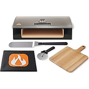 Outdoor Pizza Oven for Grill Professional Series Stainless and Enamel Steel Pizza Stone Box Oven Grill for Garden Outside Backyard Grill Pizza Oven