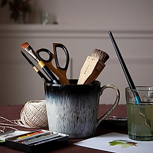 Denby Halo Heritage Mug Set of 2, Black, Grey, 199048280, 390 milliliters