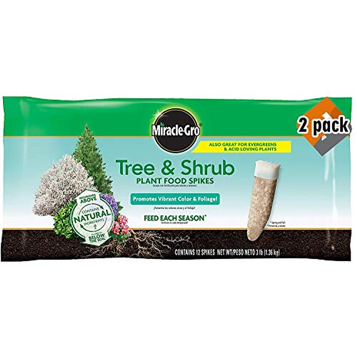 Miracle-Gro Tree & Shrub Fertilizer Spikes - 12 PK - Pack 2