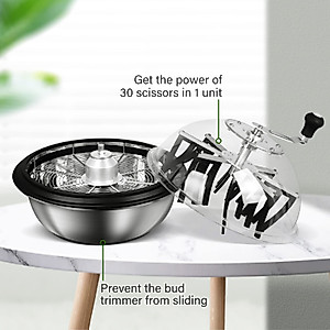 iPower 16 inch Bud Leaf Bowl Trimmer Twisted Spin Cut with Upgraded Gears Sharp Stainless Steel Blades, for Hydroponic Plant, 16", Silver