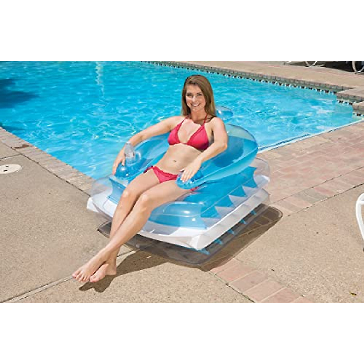 Poolmaster 85678 Poolmaster Swimming Pool Chair N Chaise Lounge Float Blue