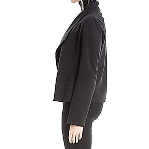 Max Studio Women's Scuba Drape Front Jacket, Black, Small
