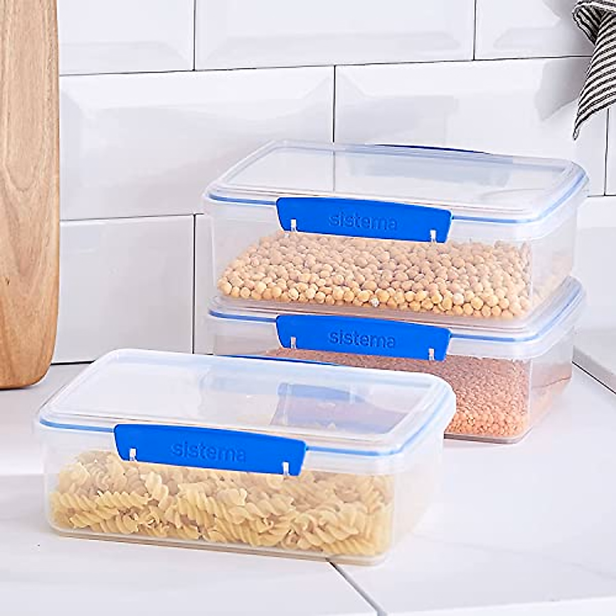 Sistema Klip It Collection Rectangle Food Storage Containers 67 ounce/ 8.4 Cup each, Set of 3