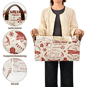 Exnundod Collapsible Storage Bin Merry Christmas Organizer Storage Shelf Basket Happy New Year Storage Boxes with Handles for Closet Blanket Toys Home Dorm Office