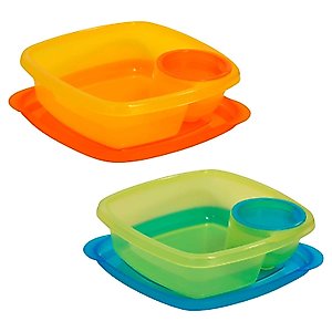 Take A Dip 2 the Side Food Container Keeps Dips, Fruit, Chips, Sandwiches, & More Separate & Ready for Lunch, Two Pack