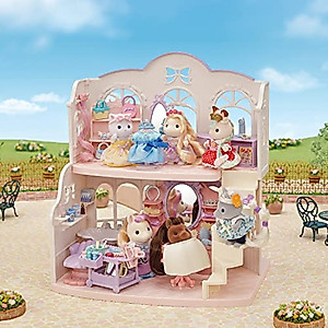 Calico Critters Pony's Stylish Hair Salon - 2-Story Salon Playset w/ Poseable Figure & 40+ Hair Styling Accessories for Ages 3+
