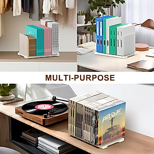 SHILFID Purse Organizer for Closet,2-Pack Shelf Divider for Closet,Bag Organizer Closet,Handbag Storage Organizer,Clear Frosted Plastic Shelf Dividers with 4 Slots for Clutches, Wallets