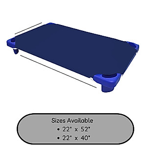 Clovefry Toddler and Preschool Cot Sheets - Daycare/Pre-School Cot Sheet - Corner Elastic Loops - Cot Bed Fitted Sheet - Poly Cotton Surface Set of 6 (22" W X 52" L) - Navy Blue