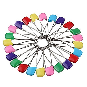 Haifly Baby Pins Nappy Pins Colored Safety Pins Child Infant Kids Locking Cloth Diaper Pins 50 Pcs