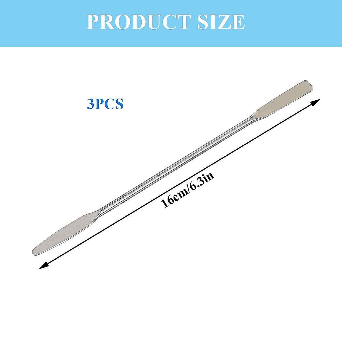3 PCS Lab Spatula Stainless Steel, Mini Spatula Metal, Laboratory Mini Double-Ended Spatula, Lab Mini Double Ended Spatula, Micro Spatula, Semi-Micro Shovel Tapered Arrow End Flat Ends