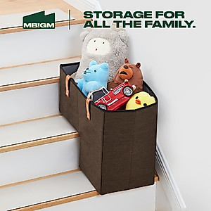 MBIGM Stairs Basket - Multi-Functional Basket for Carpeted and Wooden Stairs - Perfect Staircase Organizer with Handles for Laundry, Shoes, and More!