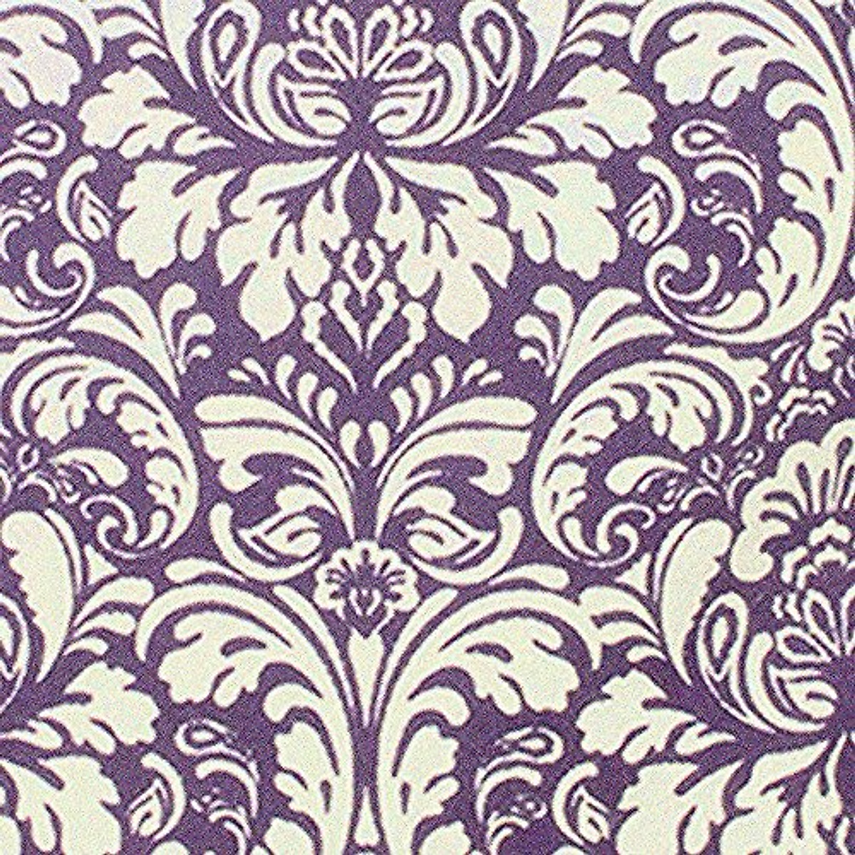 DII CAMZ33546 100% Cotton, Machine Washable Heavy Duty Canvas Reusable Shopping Tote Bag, Natural and Eggplant Damask, Set of 3