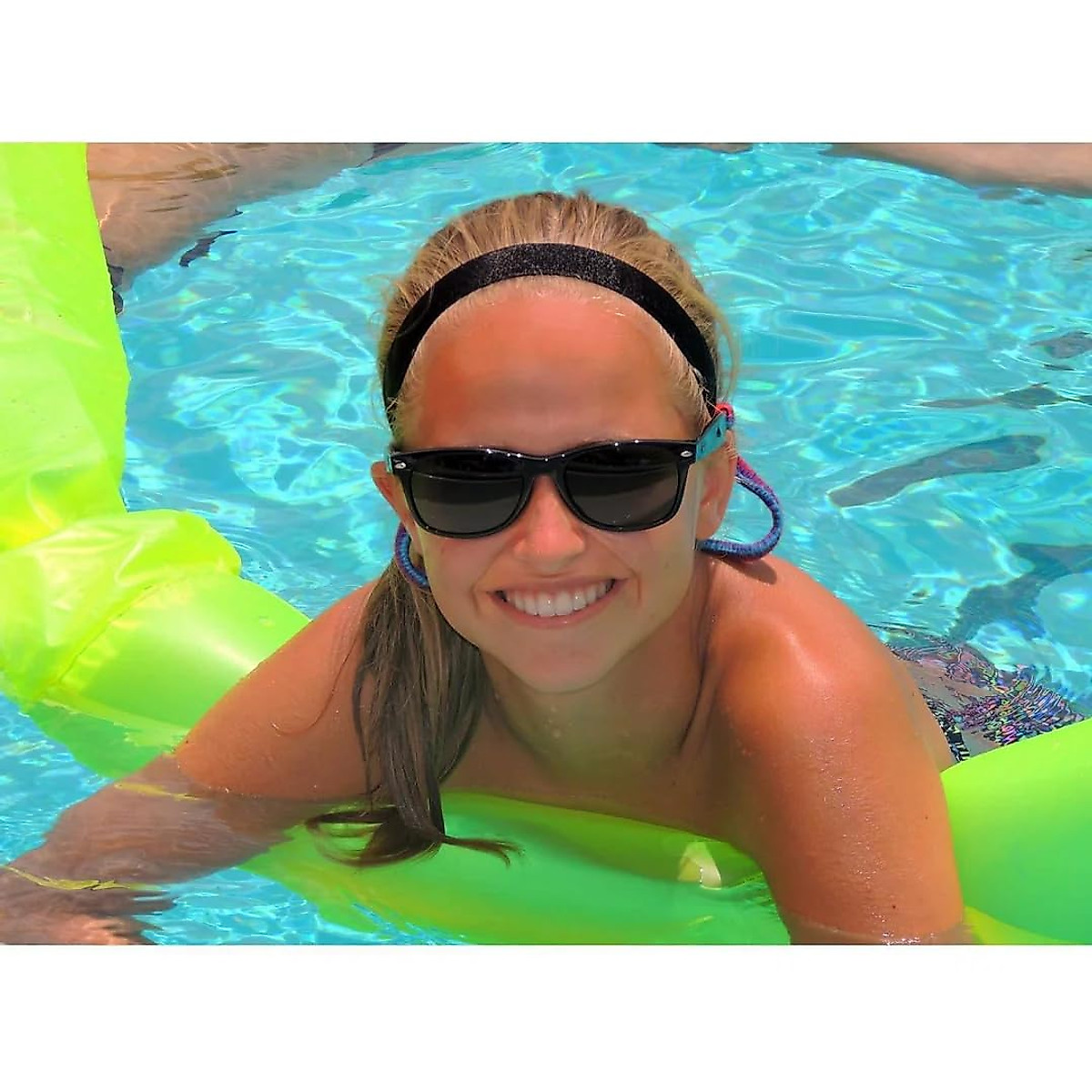 Sweaty Bands Womens Girl Headband - Non-Slip Velvet-Lined Sparkle Hairband - Viva Diva Black 1-Inch