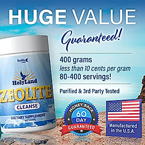HolyLand Zeolite Cleanse | Zeolite Detox Powder (400 Gram Value Size) | Natural, Activated Clinoptilolite - Supports Energy, Mental Focus, pH Balance, Immune Defense, & Optimal Gut Health