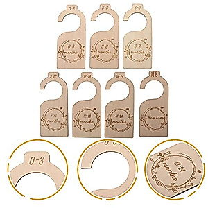 LKYUYV (7 Pieces) Baby Closet Dividers, Adventure Baby Closet Dividers By Month, Nursery Closet Organizer Wooden Newborn Wardrobe Divider Kids Clothes Divider to Arrange Clothes with Separator