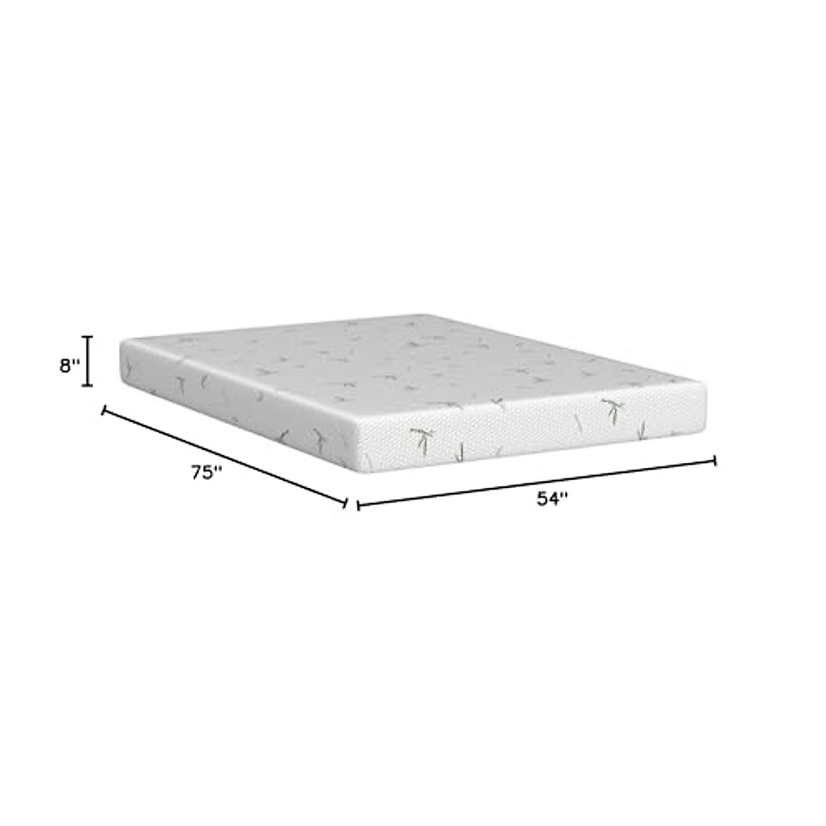 IULULU Full Mattress in a Box, 8 Inch Memory Foam Mattress with Breathable Bamboo Cover, Green Tea Full Size Mattress Made in USA for Cool Sleep, Medium Firm, CertiPUR-US Certified, White