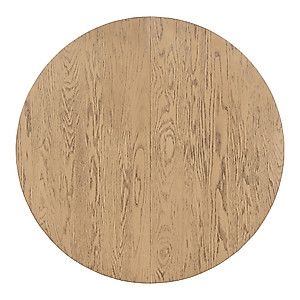 Quarte 5-Piece Retro Round Dining Table Set with Wood Extendable Dining Table and 4 Upholstered Dining Chairs, Compact Table Set for Small Kitchen Room (Off White/Extendable)