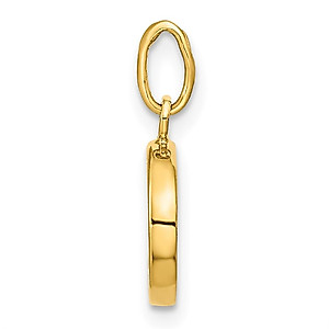 Auriga Fine Jewelry 14k Yellow Gold Black/White Enamel Yin and Yang Pendant (L-12mm, W-10mm) Gift for Women