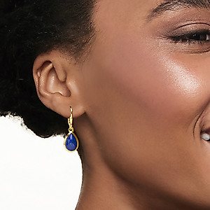 Ross-Simons Lapis Teardrop Earrings in 18kt Gold Over Sterling