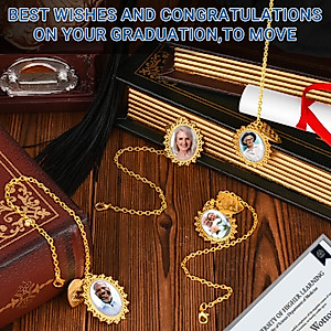 4pcs Gold Graduation Cap Photo Charm Class of 2025 Graduation Cap Tassel Personalized Memorial Charms Graduation Tassel Gifts for Ceremony Graduation Cap Decorations