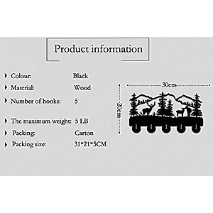 Wild Animals Elk Decorative Wall Hanger Family Clothes Wall Hooks Coat Rack Keys Holder Organizer Hook Animal Decorative Wall Hooks Hanger Handbag Keyring Holder Gifts for Relatives and Friends (A5)