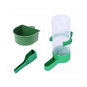 Small Bird Feeder Bird Water Dispenser for Cage, Plastic Bird Water Feeder and Food Feeding Cup Set for Parrots Parakeet Finch