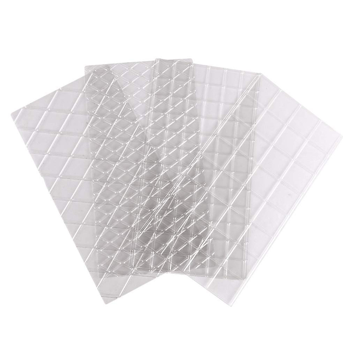 Cake Fondant Impression Mat Mold Diamond Quilted Grid Texture Embossed Lace Embossing Mat Cake Decorating Supplies for Cupcake Wedding Cake Decoration Tools(Set of 4）