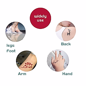 4 Pcs 3 colors Temporary Tattoo With 40 Pcs Tattoo Stencils Set, Stickers for Body Art Painting, Black Brown Maroon