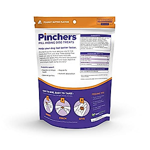 VETRISCIENCE Pinchers Pill Hiding Dog Treats with Probiotics - Wrap Pills, Capsules and Tablets - Makes Giving Medication Easy