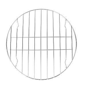 Cabilock Barbecue Wire Rack Stainless Steel Cooling Rack Round Bake Mesh Grid Grate Pizza Baking Rack for Outdoor Camping Hiking Silver 28cm (Without Black Baking Tray)