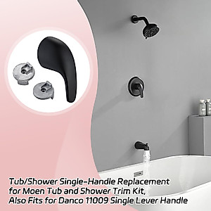 Replacement for Moen 100657 & 100224 & 179100 Lever Shower Handle, Universal Shower Handle Replacement Compatible with Moen PosiTemp & Moentrol Valve Systems, Matte Black
