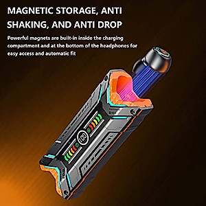 Munlar M48 Bluetooth Earphones 5.3 Cool Mecha Game Earphones with Low Latency and Low Power Consumption 20000 mAh Long Playing Time Earbuds (Black)