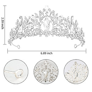 Velscrun Prom Queen Sash Silver Crowns Tiara Shiny Satin for Adults Halloween Cosplay Favors Prom Decorations for Party Prom Hair Accessories Graduation Party Decorations Graduation Party Supplies