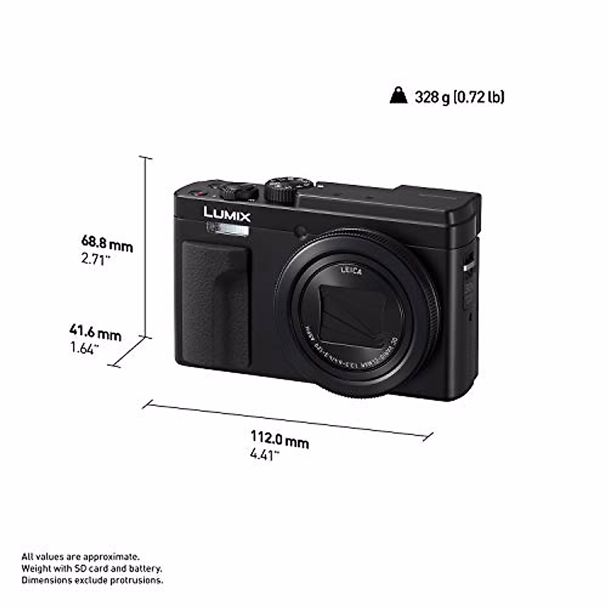 PANASONIC LUMIX ZS80 20.3MP Digital Camera, 30x 24-720mm Travel Zoom Lens, 4K Video, Optical Image Stabilizer and 3.0-inch Display – Point & Shoot Camera with Lecia Lens - DC-ZS80K (Black)