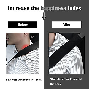 Aokdom 2pcs Soft Fluffy Seatbelt Covers Close Shoulder Protection,Comfortable Car Interior Accessories,Cars Trucks SUV Driving Car Seatbelt Pads,Car Supplies Suitable for Men and Women (Black/2pcs)