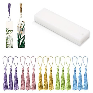 15 Pcs Acrylic Bookmark Blanks Clear Bookmark with Colorful Tassels Bulk Bookmarks Transparent Resin Bookmark for DIY Crafts Hanging Tag Gift Tag Price Tags