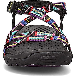 Skechers Women's Reggae-Native VIBEZ Sport Sandal, Black Multi, 6