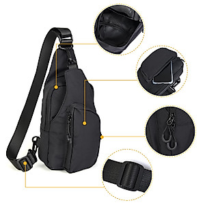 Valleycomfy Women Crossbody Backpack Sling Bag, Small Chest Bag Daypack Fanny Pack Cross Body Bag for Hiking Traveling Outdoors (Black)