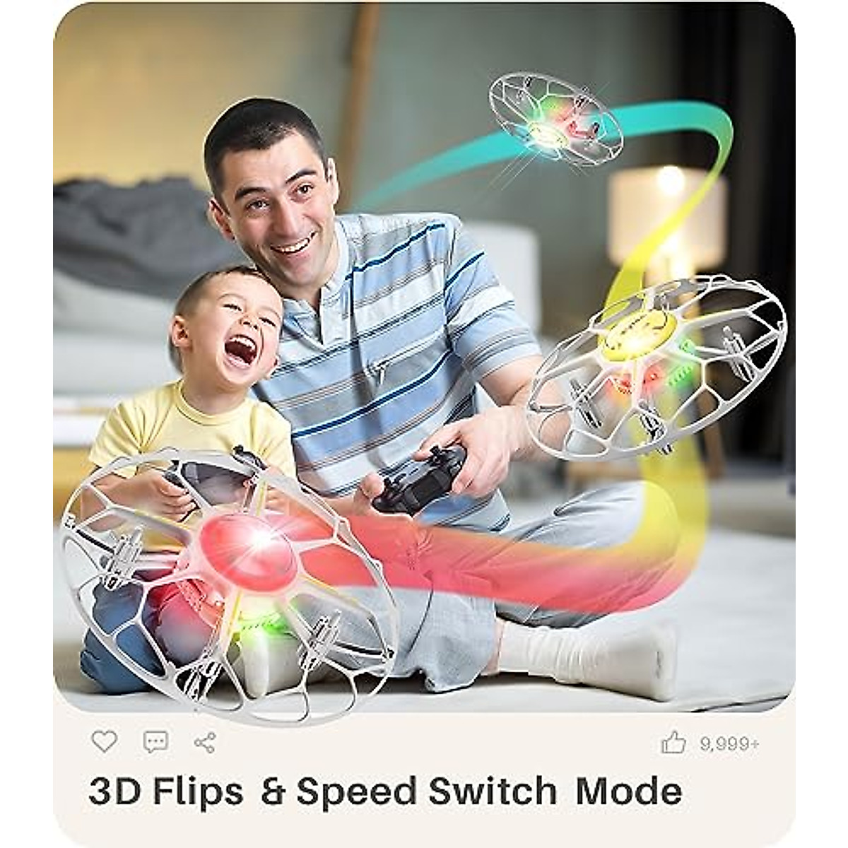 SYMA Mini Drone for Kids Adults, X660 7-Color LED Light RC Quadcopter with Rotary Ascent, 360° Flip, Altitude Hold, Headless Mode Indoor Drone Plane Flying Toys Gifts for Kids 8-12