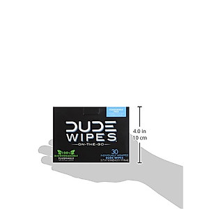 DUDE Wipes On-The-Go Flushable Wet Wipes - 1 Pack, 30 Wipes - Unscented Extra-Large Individually Wrapped Wipes with Vitamin E & Aloe - Septic and Sewer Safe