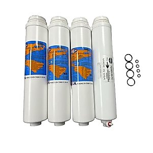 Omnipure Q5605, (2) Q5633, and Membrane Replacement Sediment Carbon Filter Cartridge Set w/ 50 GPD Membrane for Purotwist 4000 plus Small and Large Head O-Rings by IPW Industries Inc.