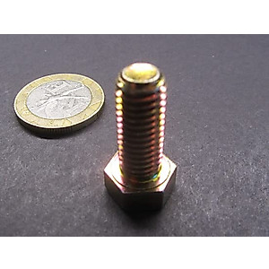 Class 8.8 Yellow Zinc Steel Bolts FT M8 x 1.25 mm x 20 mm Long 10 pcs