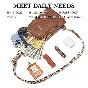 INICAT Travel Small Sling Bag Leather Crossbody Bags for Women Fanny Packs Cross Body Bag for Woman Cross Body Purses(04-brown)