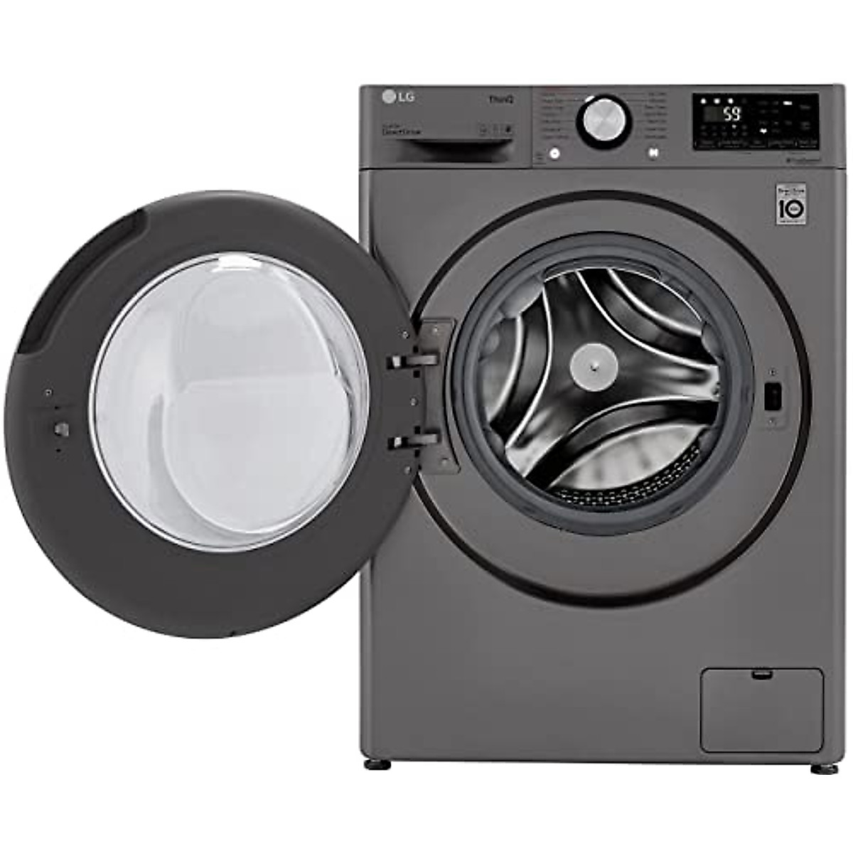LG WM3555HVA 24 Inch Smart Front Load Washer/Dryer Combo with 2.4 cu.ft. Capacity, 14 Wash Programs, 13 Wash Options, 8 Dry Cycles, TurboWash™, Allergiene™ Cycle, Sanitize Cycle, Steam Refresh,