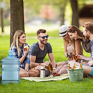 2 Pack Original 5 Gallons Water Jug Cap, Fits 48mm|53mm|55mm Screw Tops|Threaded Tops, Reusable Universal Silicone Water Bottle Caps Non-Spill Top Lid Cover with Storage Box