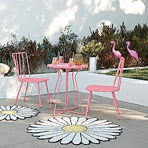 Novogratz Poolside Gossip Collection, Heidi Outdoor/Indoor Bistro Set, 3 Piece, Pink
