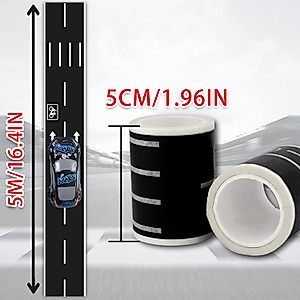 TORMEN Road Sticker Rolls Cars Track and Train Sets Sticker Perfect to Develop Your Kids Imagination and Memory, Play and Gifts for Children Toys(2 Rolls of Road