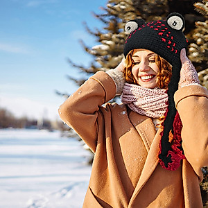 Aizami Knitted Winter Hat Knit Beanie Octopus Hat Unique Soft and Warm Hand Weave Hat for Women and Men Christmas Hat Black