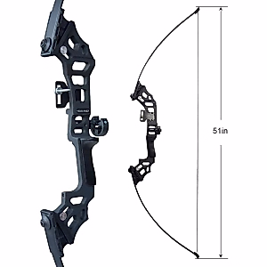 BZTANG 51" Bow and Arrow for Adults Archery Recurve Bow Takedown Straight Bow Hunting Longbow with Arrows Quiver Metal Riser Right Hand for Target Shooting Practice (40LBS, Black)